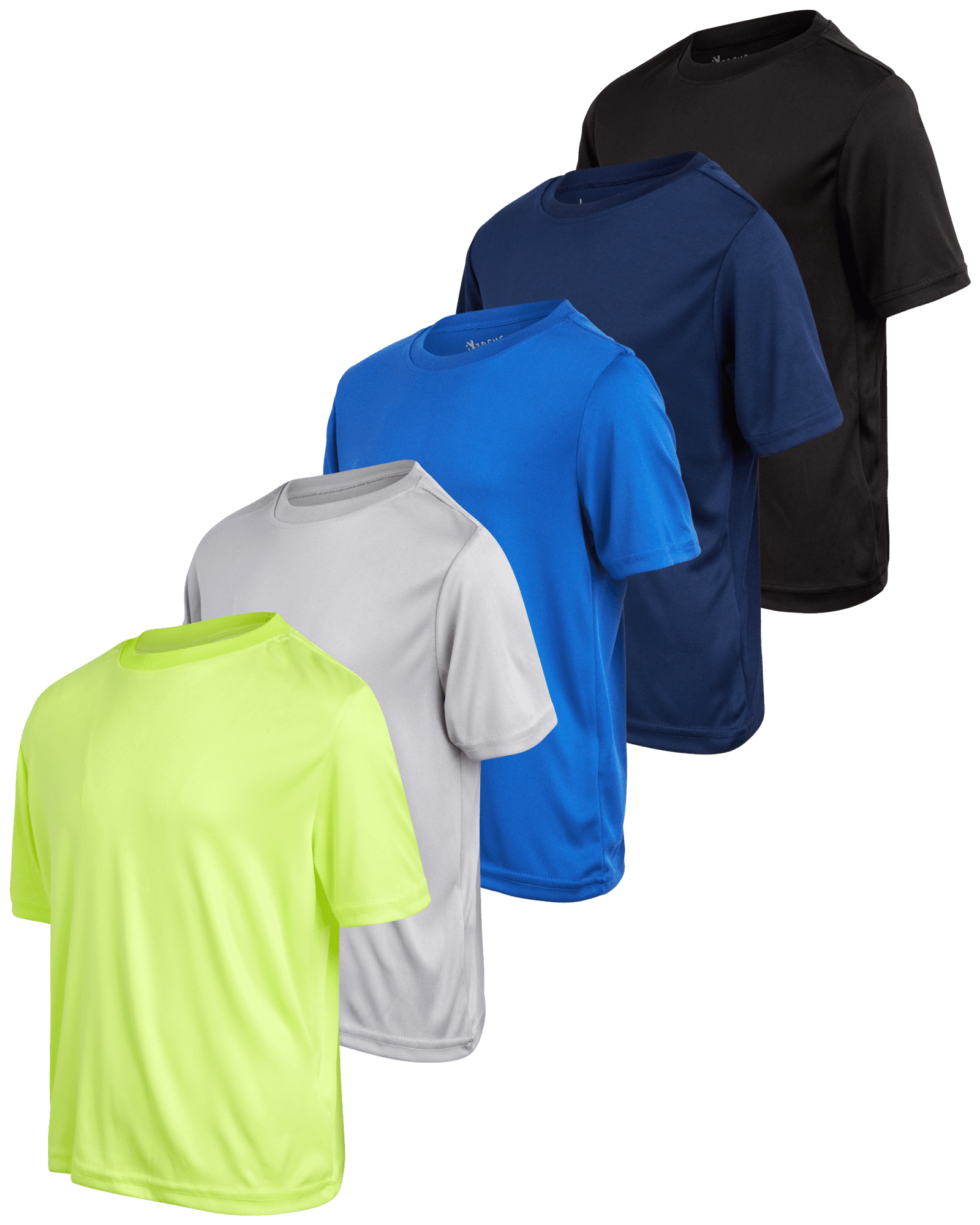 iXtreme Boys' Solid Short Sleeve Athletic T-Shirt - 5 Pack Active ...