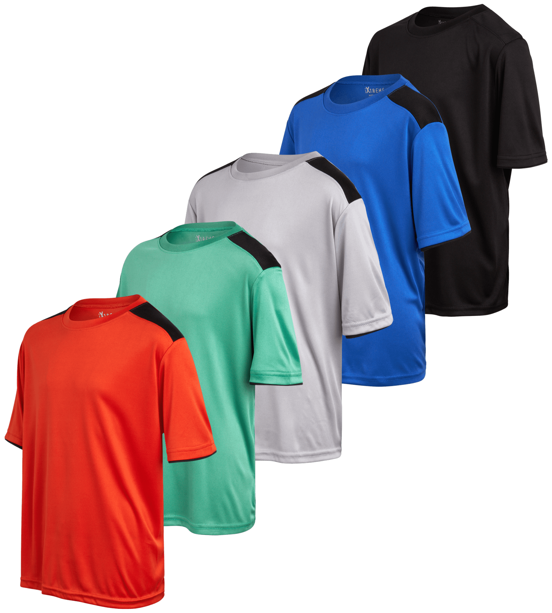 iXtreme Boys' Active Sports T-Shirts - 5 Pack Short Sleeve Dri-Fit ...