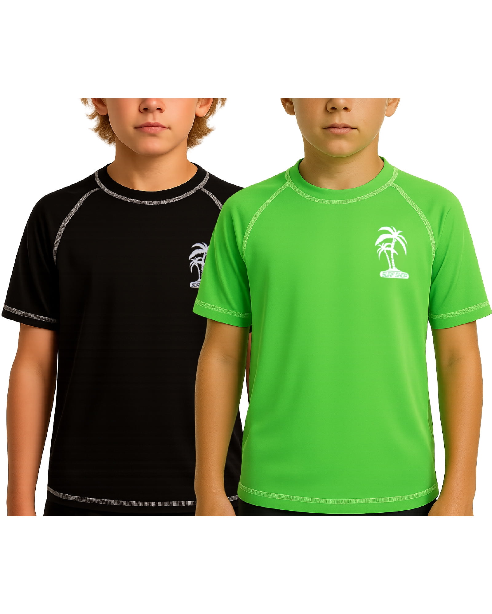 iXtreme Boys' 2 Pack UPF 50+ Quick Dry Rash Guard Swim Shirt for Sun ...