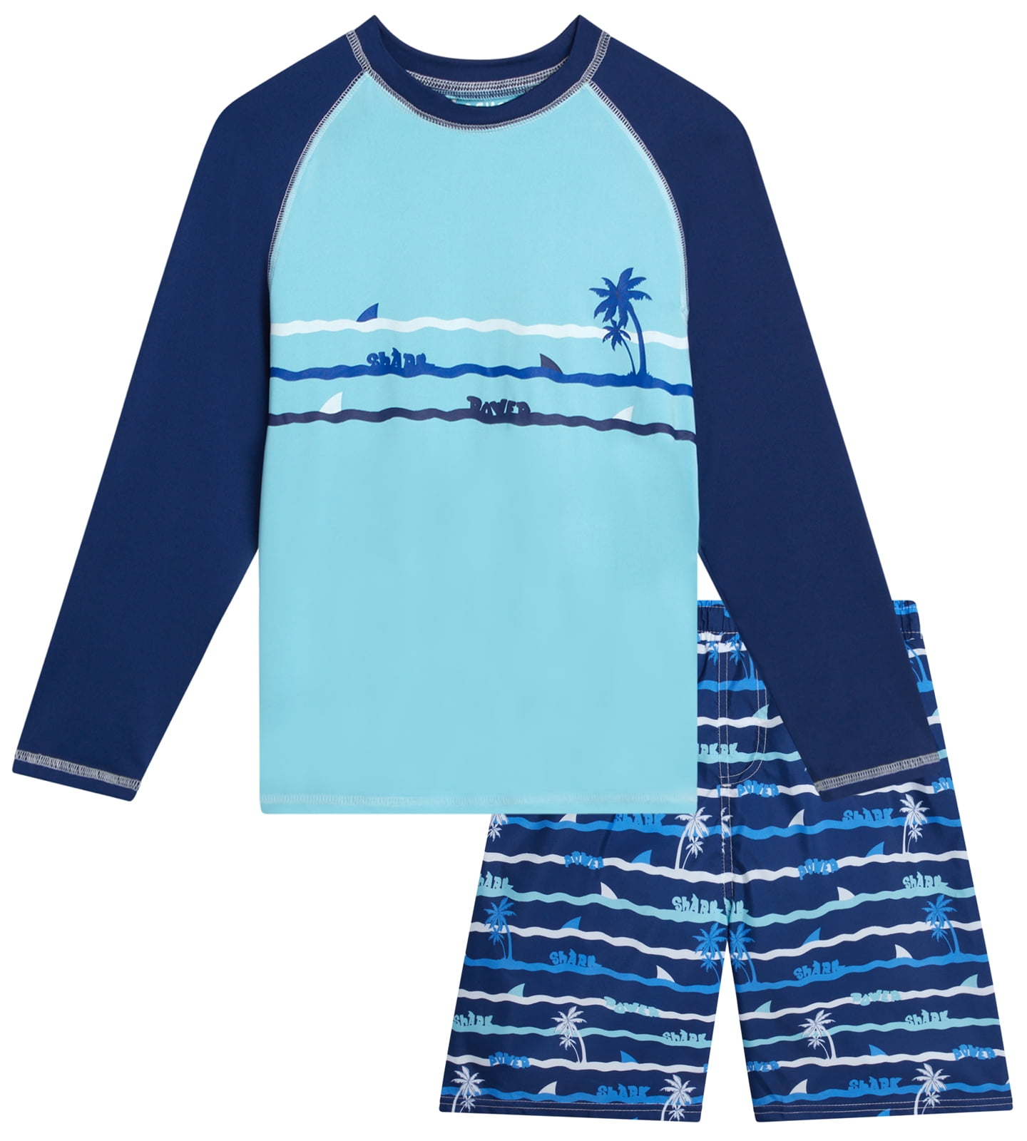 iXtreme Boys' Rash Guard Set - 2 Piece Long Sleeve Swim Shirt and Swim ...