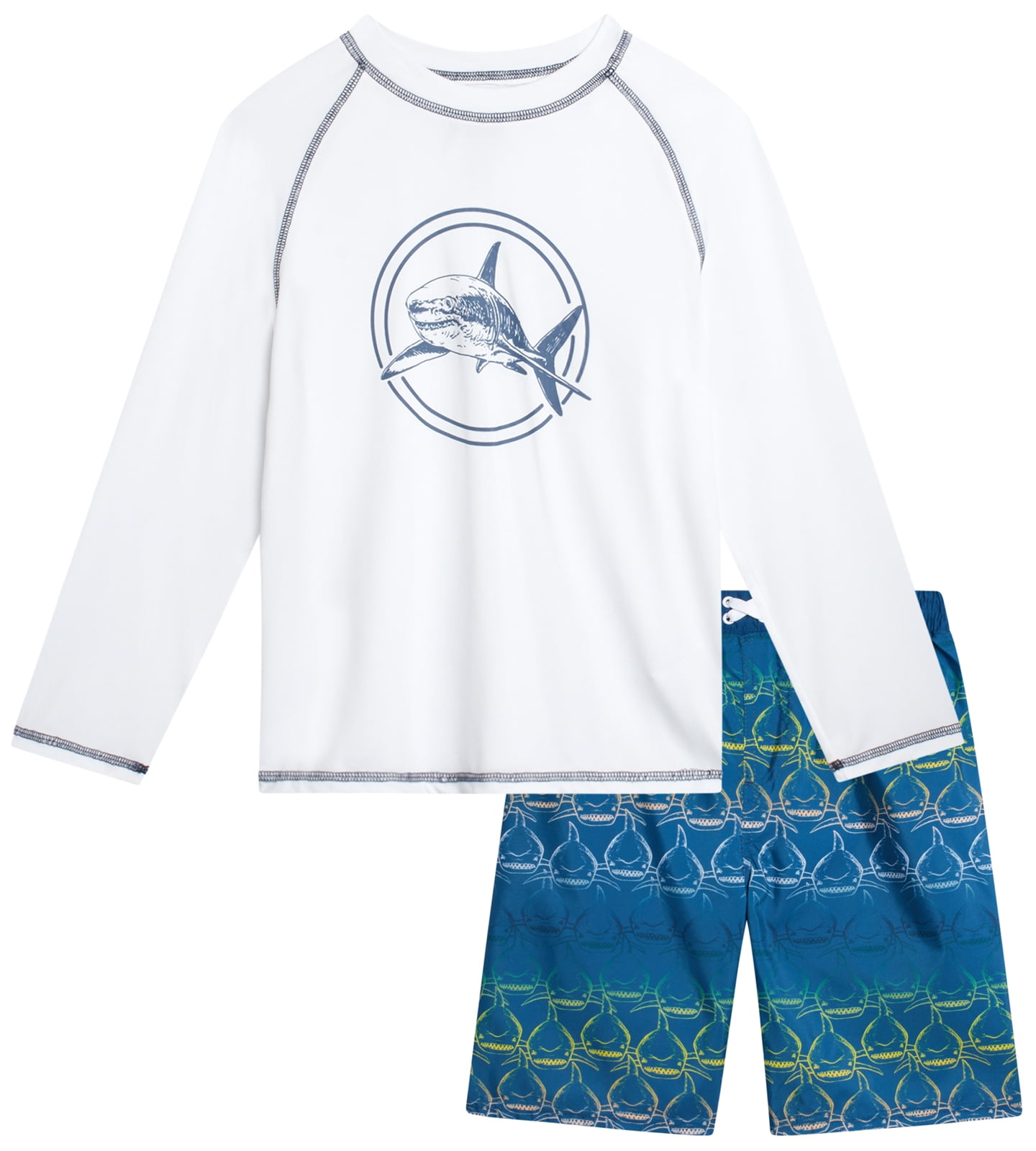 iXtreme Boys' Rash Guard Set - 2 Piece Long Sleeve Swim Shirt and Swim ...