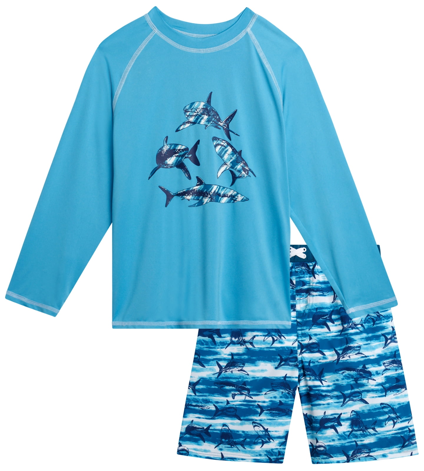 IXtreme Boys Rash Guard Set, Long Sleeve Swim Shirt and Trunks, Sizes 4 ...