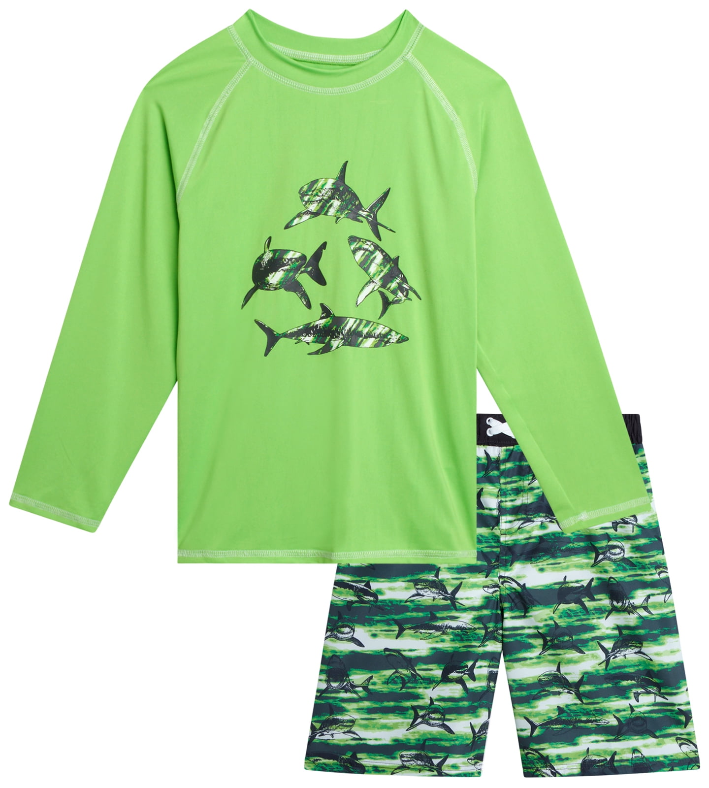 iXtreme Boys' Rash Guard Set - 2 Piece Long Sleeve Swim Shirt and Swim ...