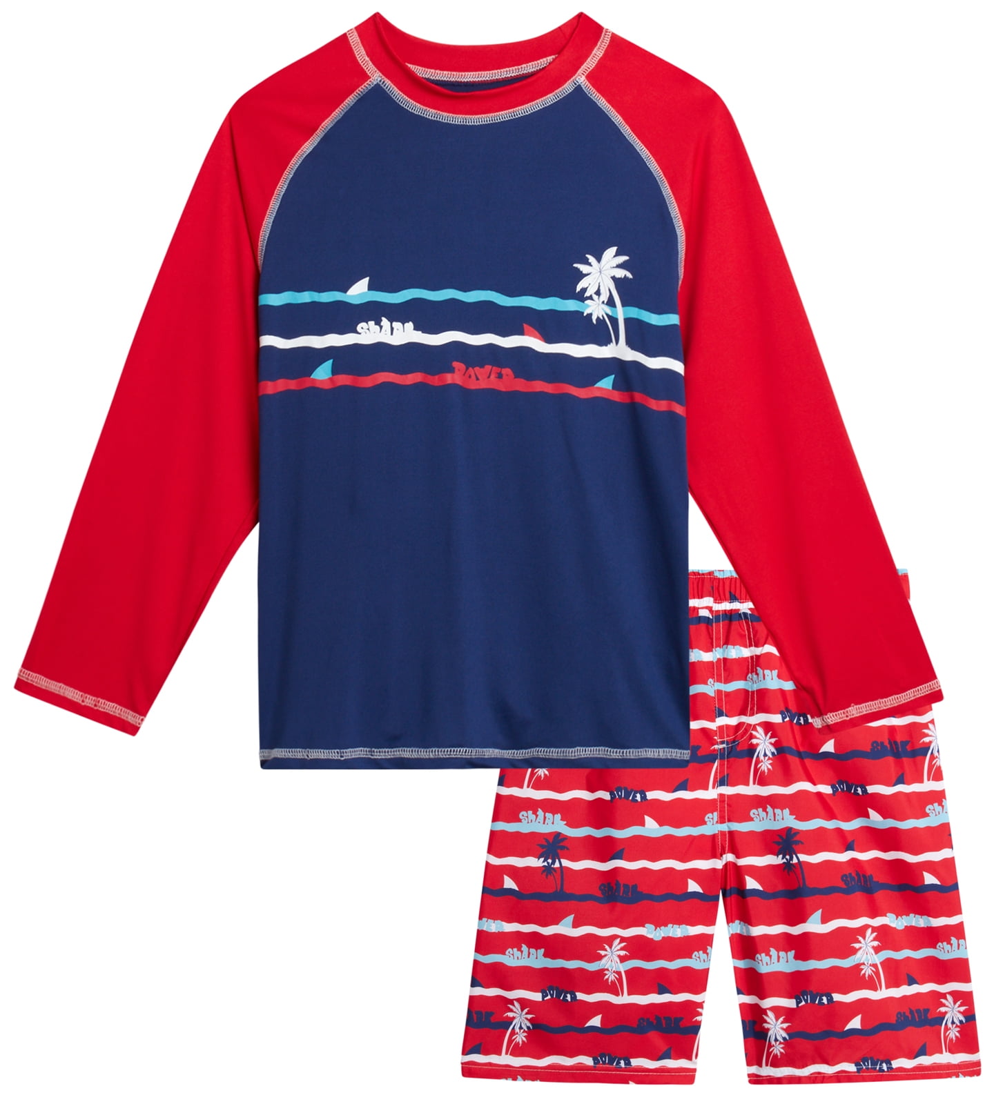 iXtreme Boys' Rash Guard Set - 2 Piece Long Sleeve Swim Shirt and Swim ...