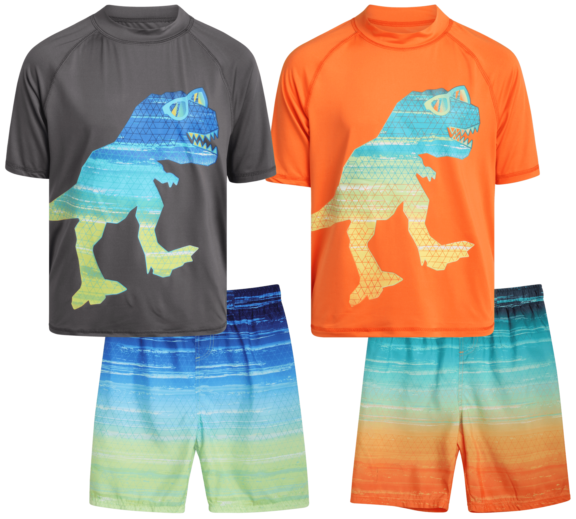 iXtreme Boys' Rash Guard Set - 4 Piece UPF 50+ Swim Shirt and Bathing ...