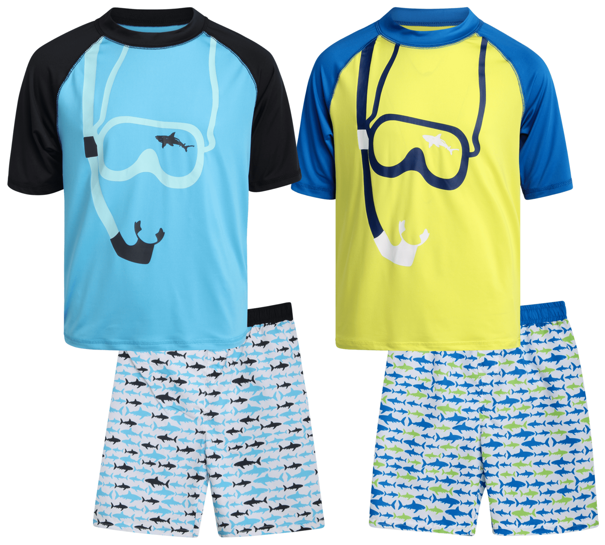 iXtreme Boys' Rash Guard Set - 4 Piece UPF 50+ Swim Shirt and Bathing ...