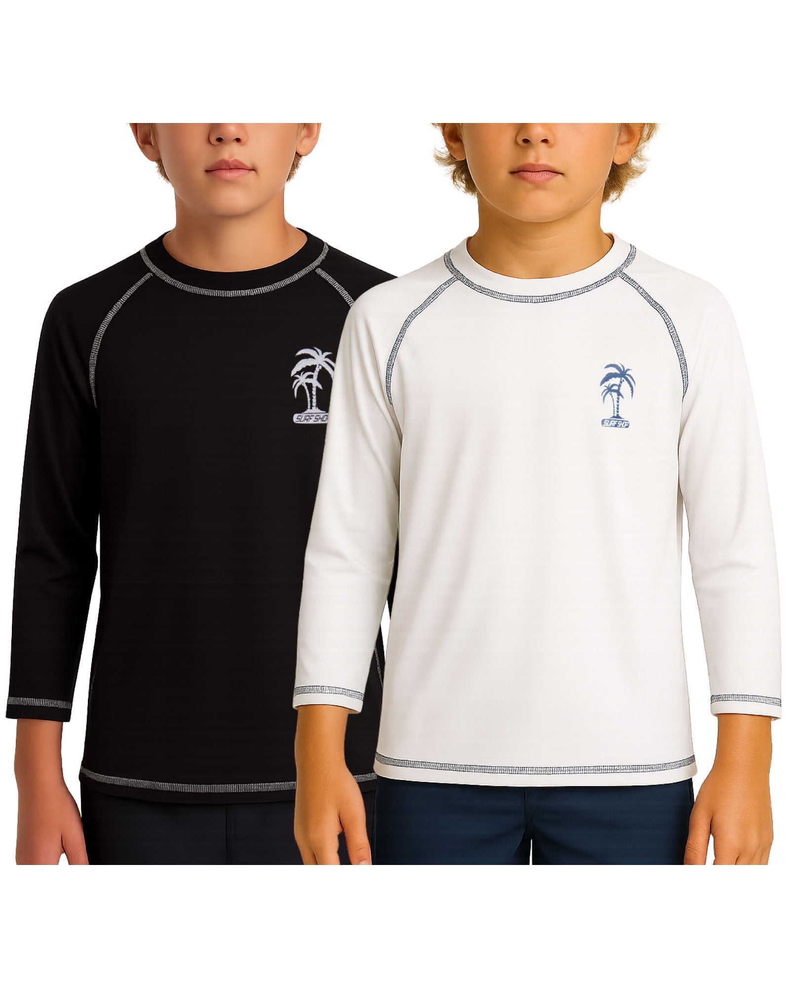 iXtreme Boys' Rash Guard Shirts Long Sleeve - 2 Pack UPF 50+ Quick Dry ...