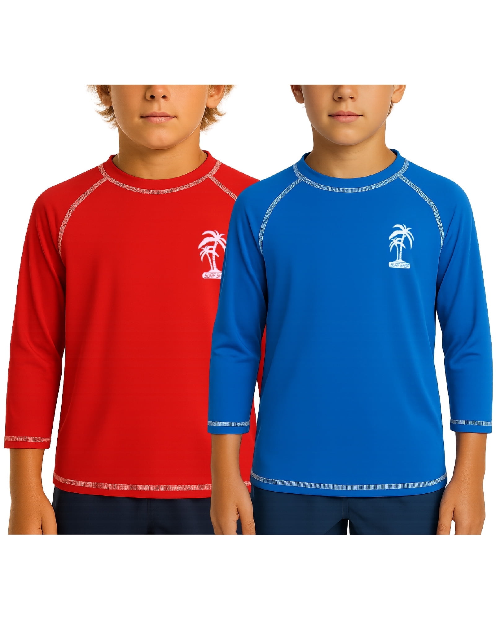 iXtreme Boys' Rash Guard Shirts Long Sleeve - 2 Pack UPF 50+ Quick Dry ...