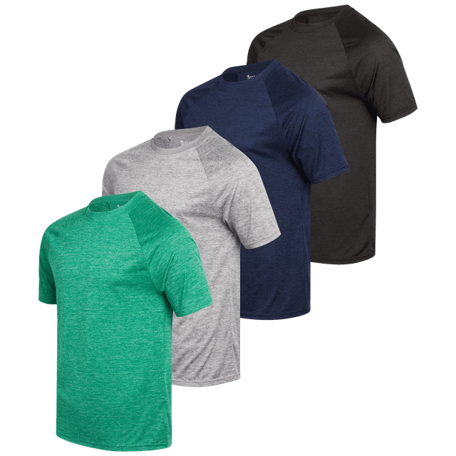 iXtreme Men's 4 Pack Dry-Fit Athletic T-Shirts - Lightweight, Moisture-Wicking Performance Tees ...