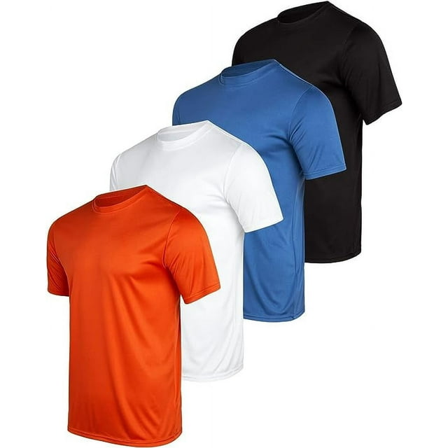 iXtreme Men's 4-Pack Athletic Performance T-Shirts - Dry-Fit Active ...