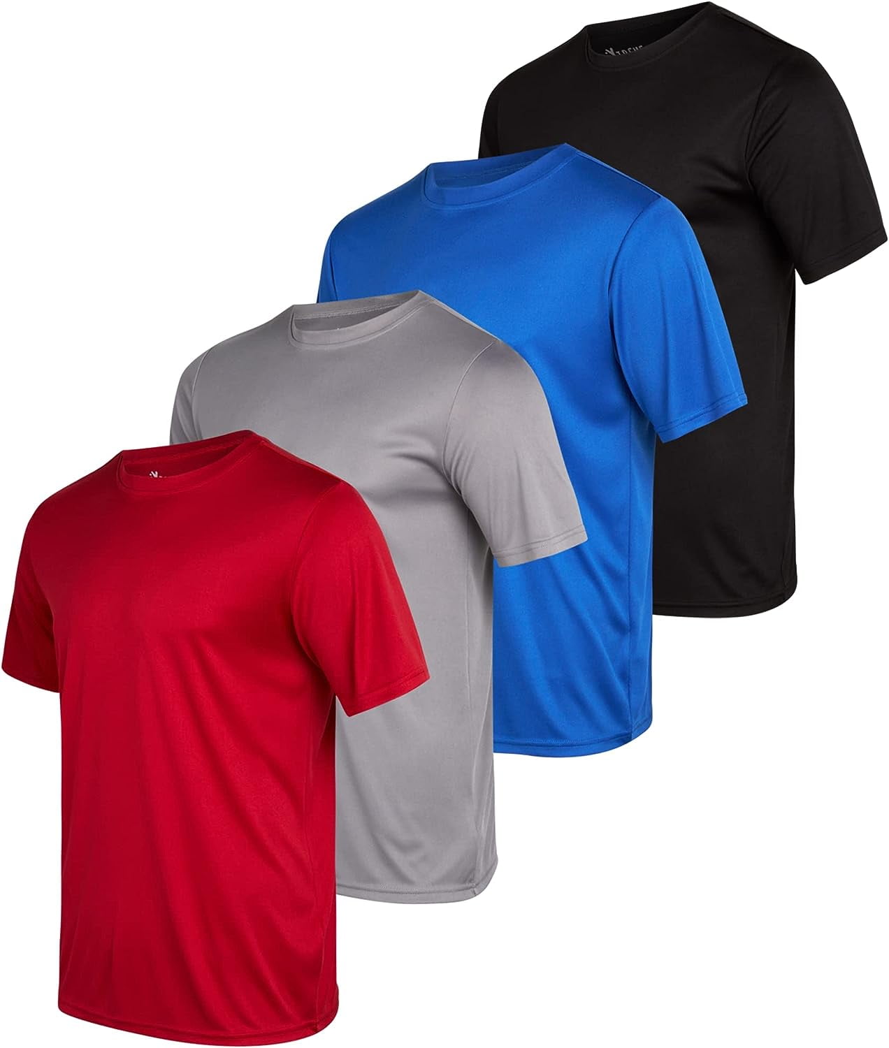 Ixtreme Mens 4 Pack Moisture Wicking Athletic T Shirts Lightweight Comfortable Versatile