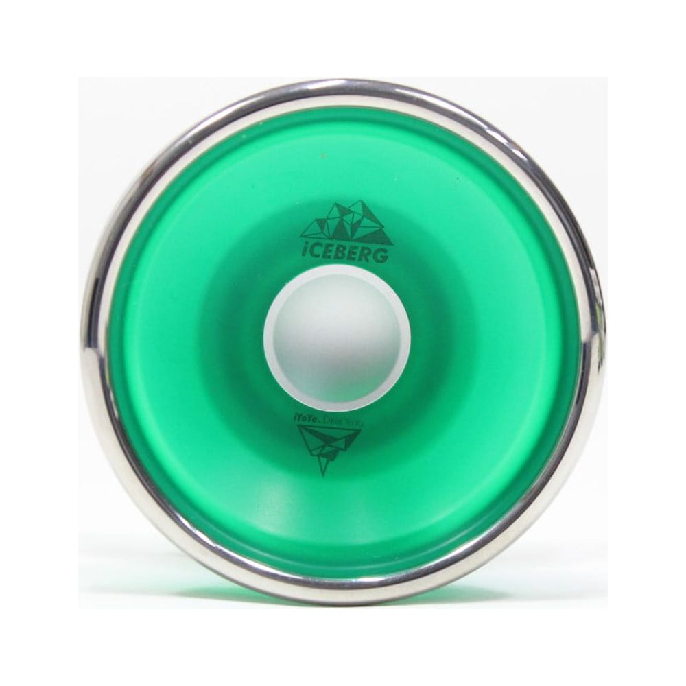 iYoYo iCEBERG Yo-Yo- CNC Polycarbonate Body with Stainless Steel Rings (Dark Green with Silver ...