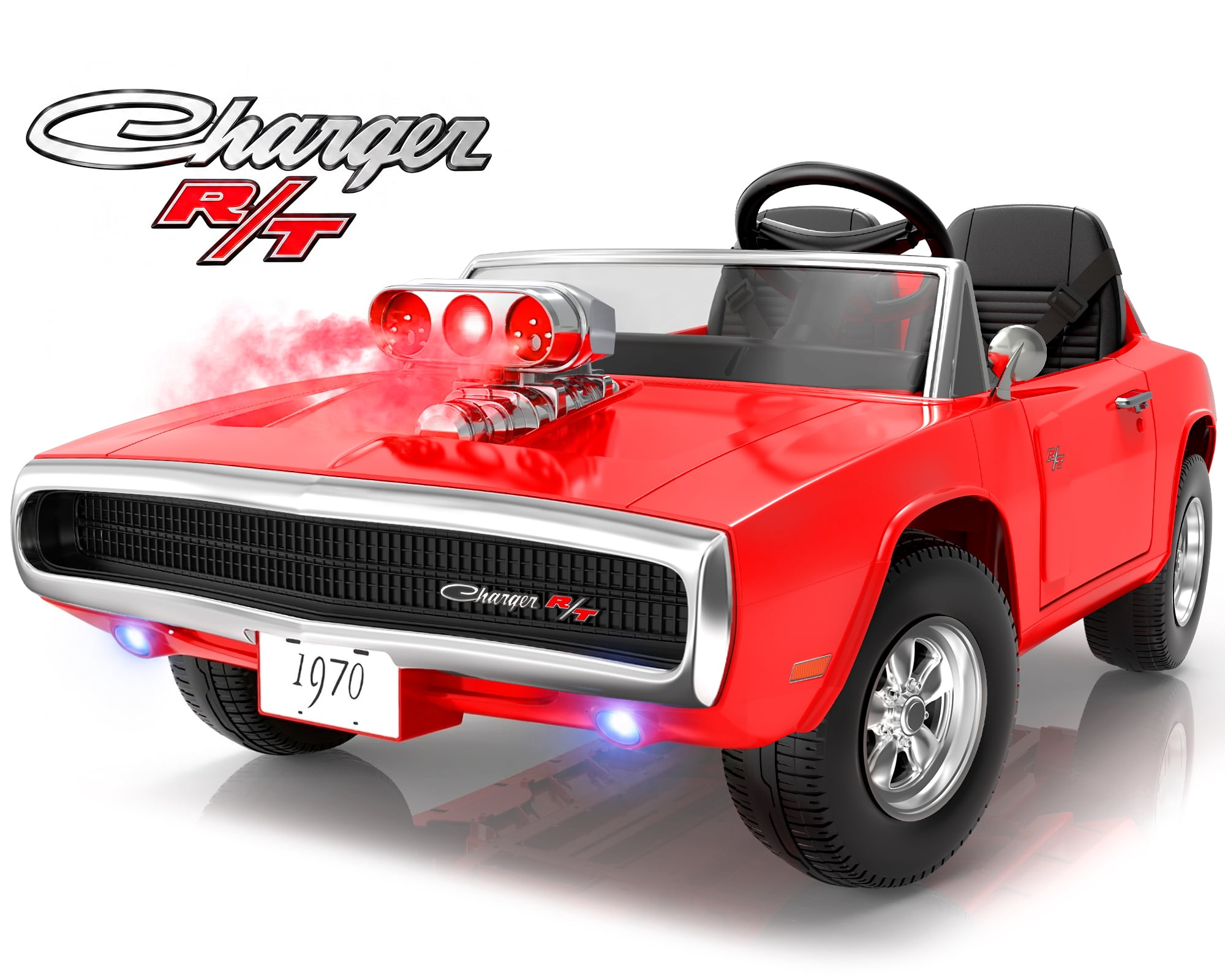 iYofe 24V 2 Seater Licensed 1970 Dodge Charger R/T Powered Ride on Car ...