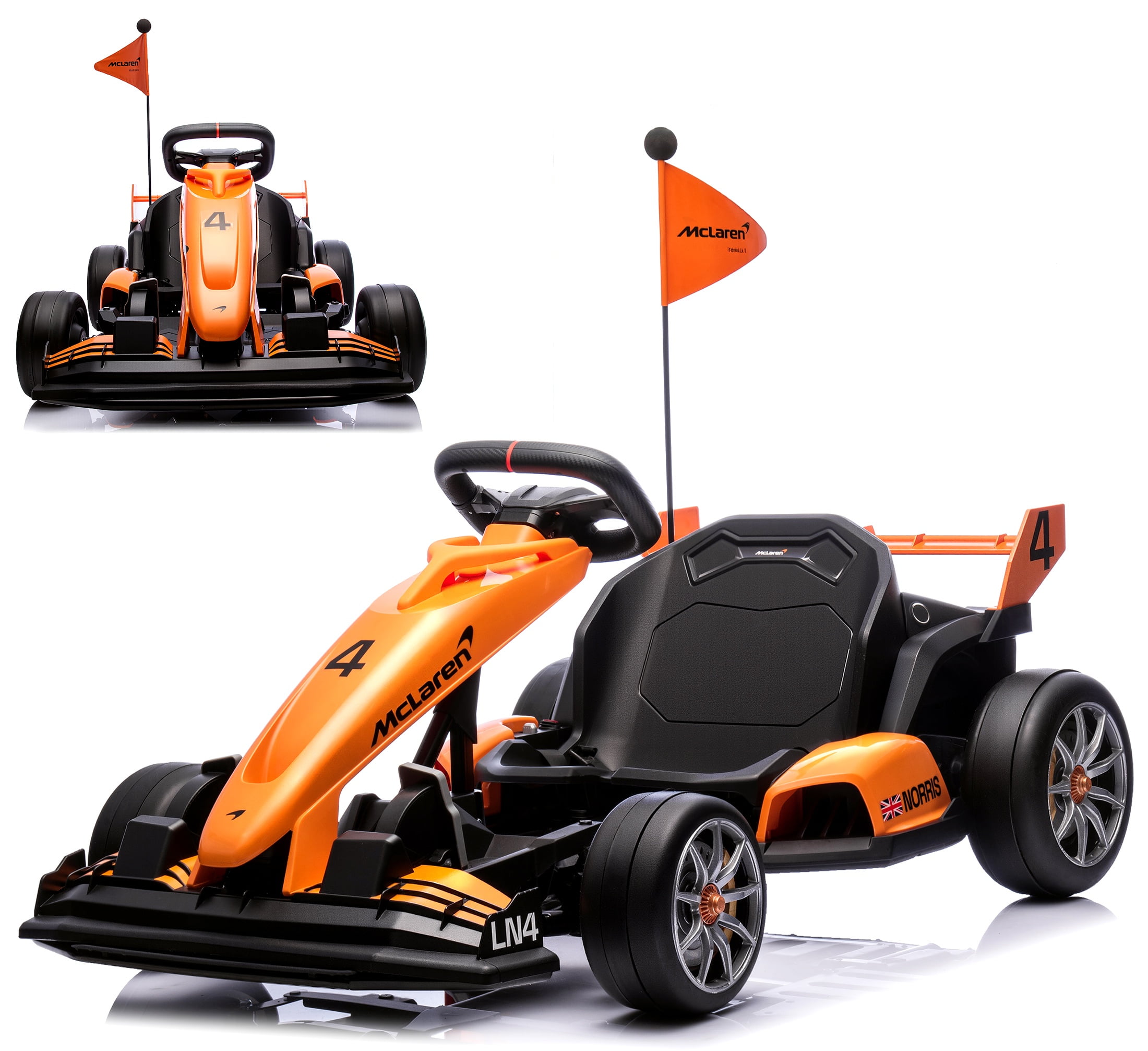 Mclaren 24V Electric Go Kart, 400W Powered Powerful Ride on Cars with ...