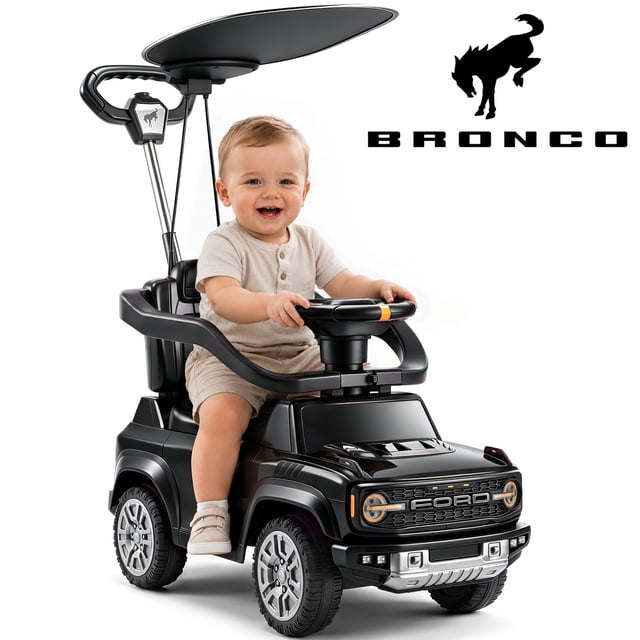 iYofe Ford Bronco 3-in-1 Toddler Push Car for Ages 1-3, Ride On Toy ...