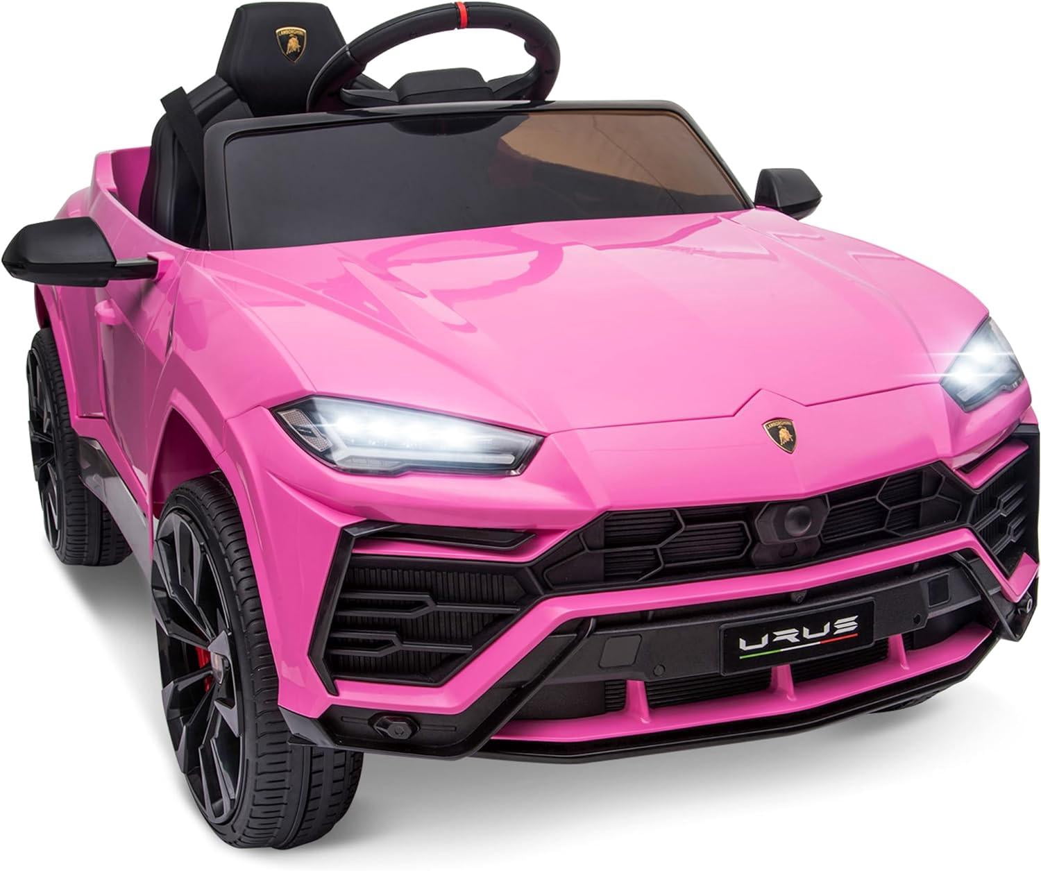 iYofe Pink 12V Lamborghini Urus Powered Ride On Cars with Remote ...