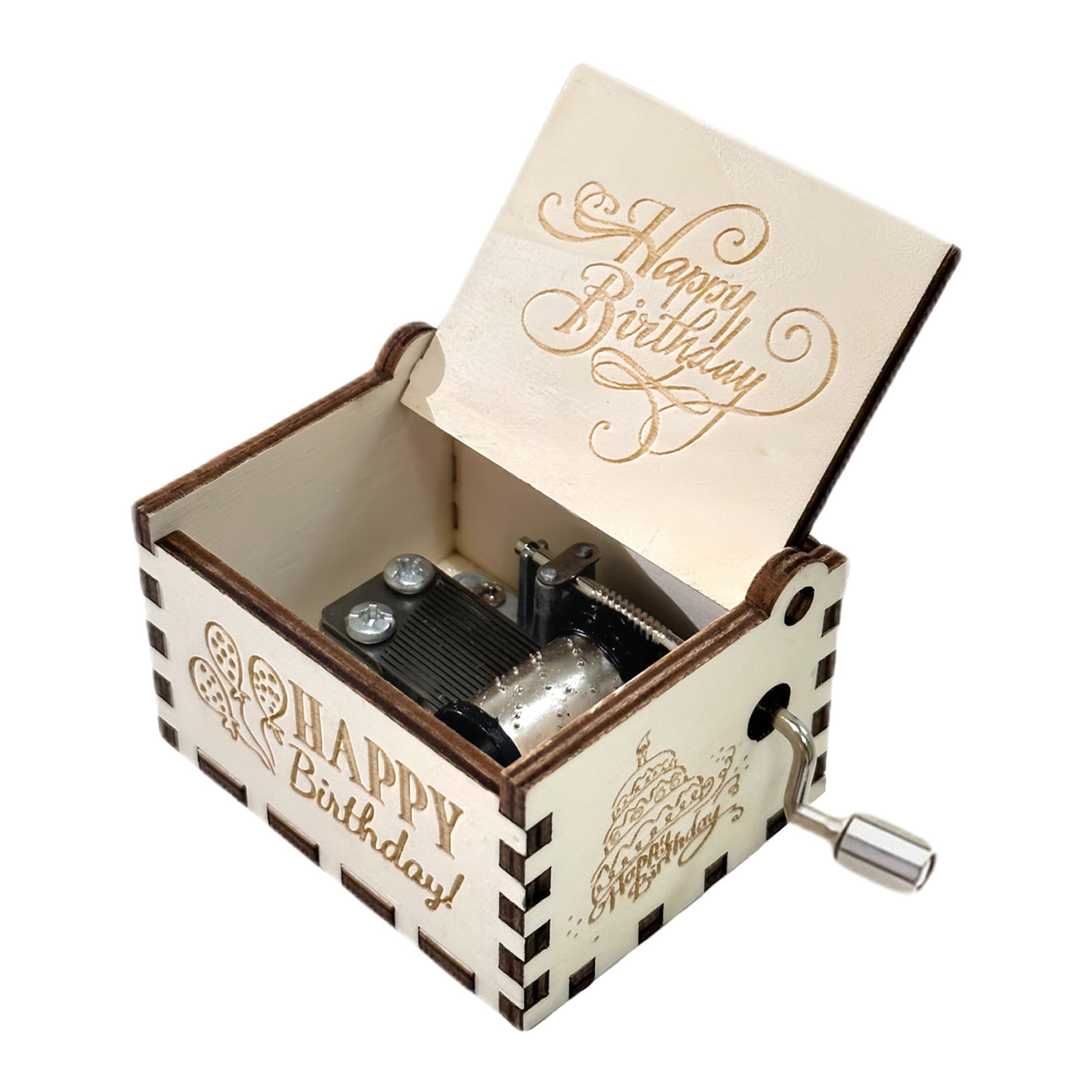 iZHH Happy Birthday Music Box, Wooden Hand Cranked Music Box, Ideal for ...