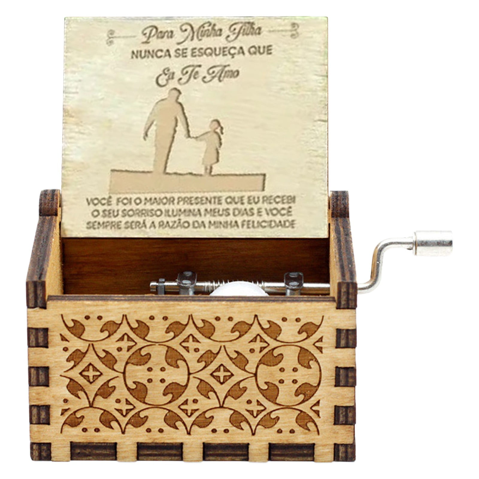 iZHH Music Box Hand Crank Engraved Musical Box Antique Vintage Gift ...