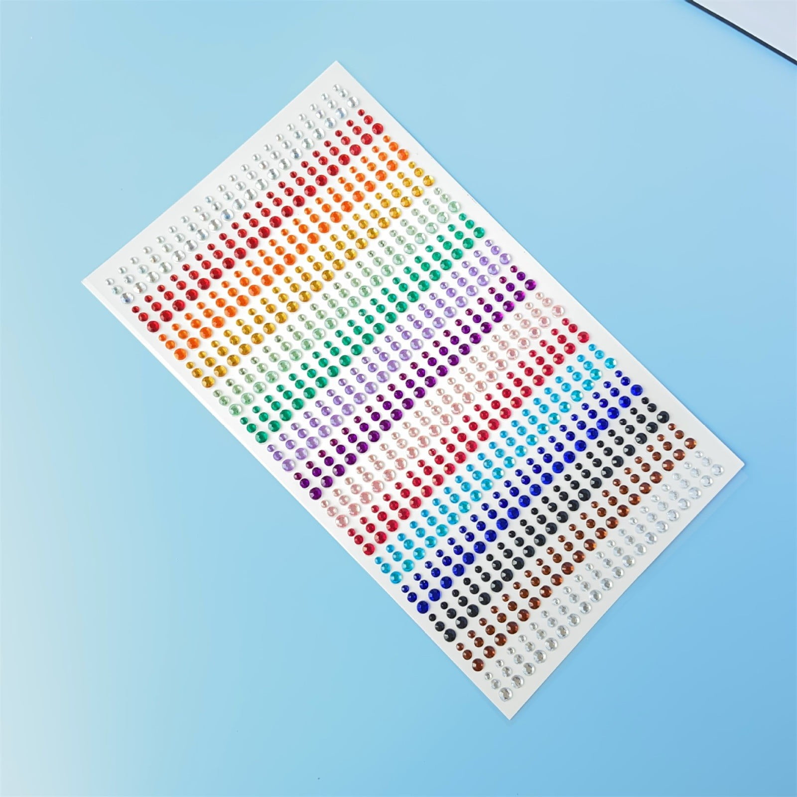 iZZZHH 15 Colors 3 Sizes Rhinestone Stickers Sheet 900 3mm 4mm 5mm DIY ...