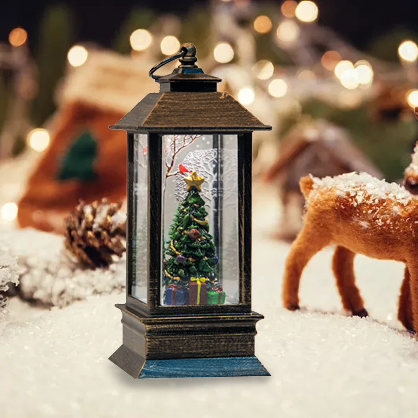 iZZZHH Decoration Interior Scene Wind Christmas Small Desktop Layout ...