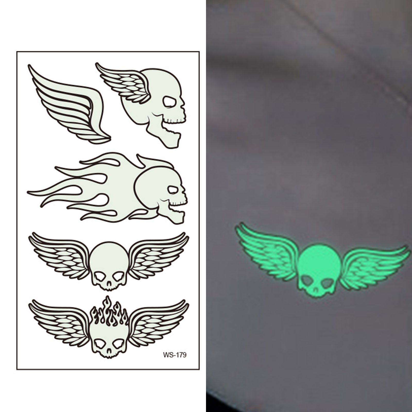 iZZZHH Glow in The Dark Tattoo Stickers Nightclub Bar Music Festival ...