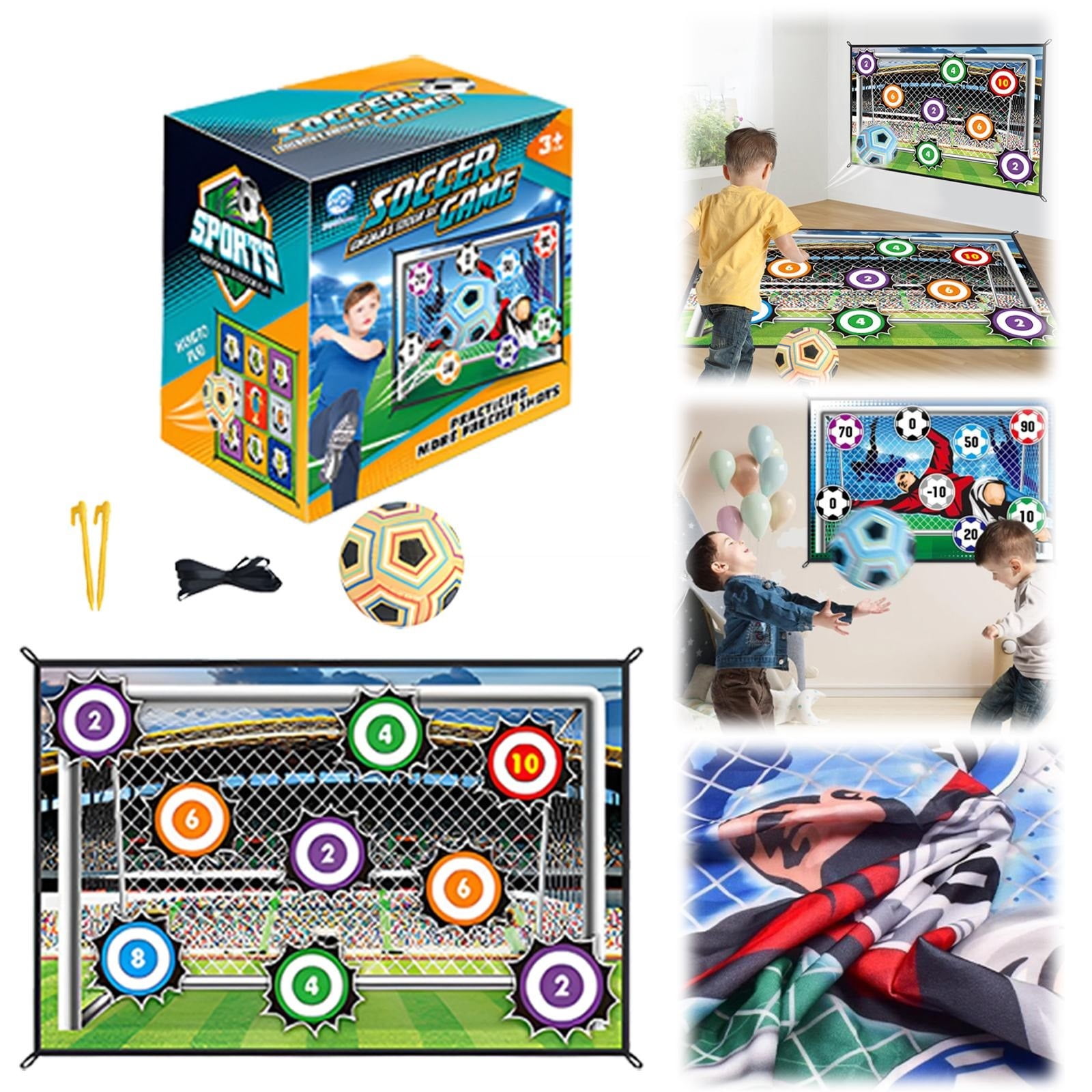 iZZZHH Kids Indoor Soccer Toss Game Set - Portable Foldable Flannel ...