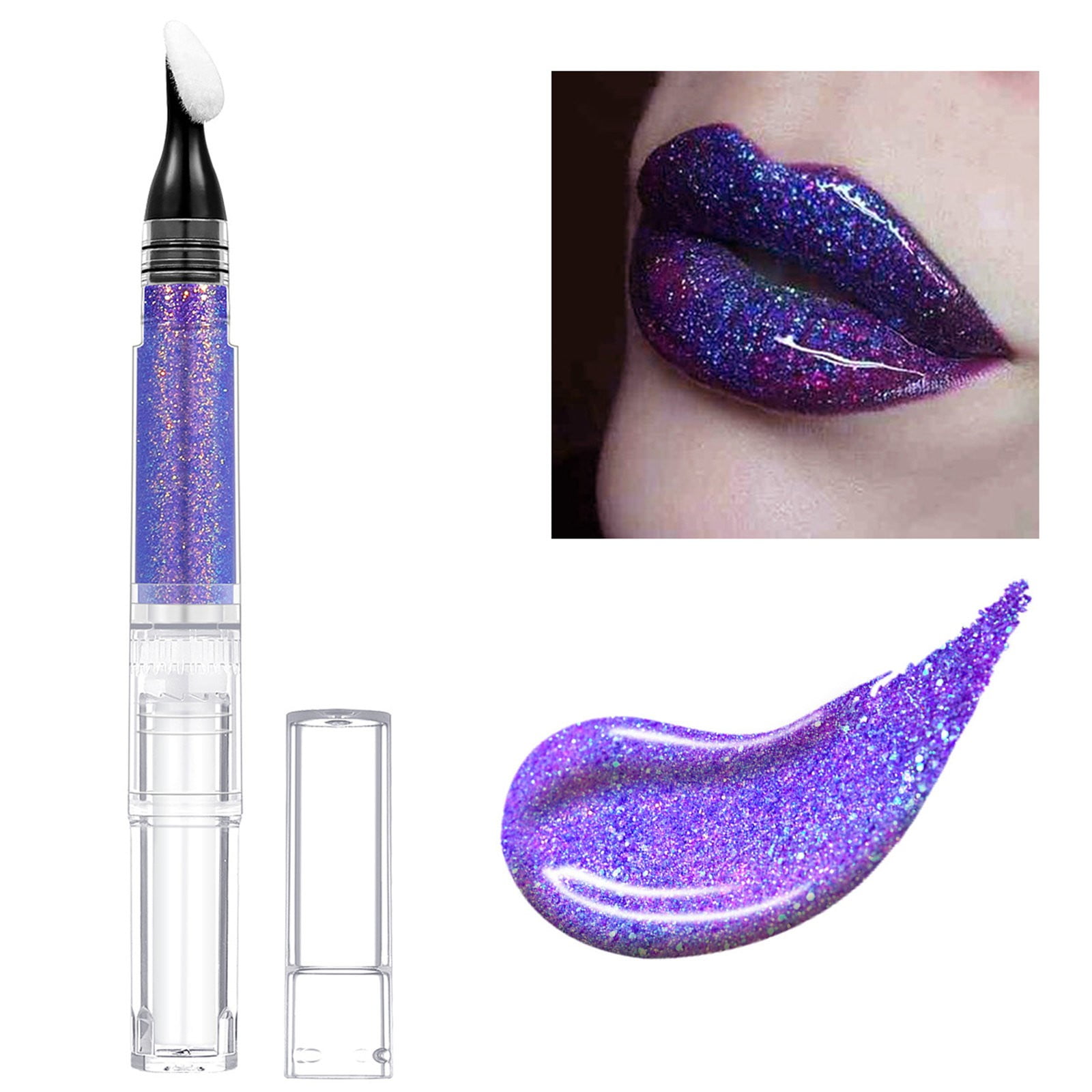 iZZZHH Shimmery Glitter Lip Gloss 8Colors Liquid Lipstick Set Plumping ...