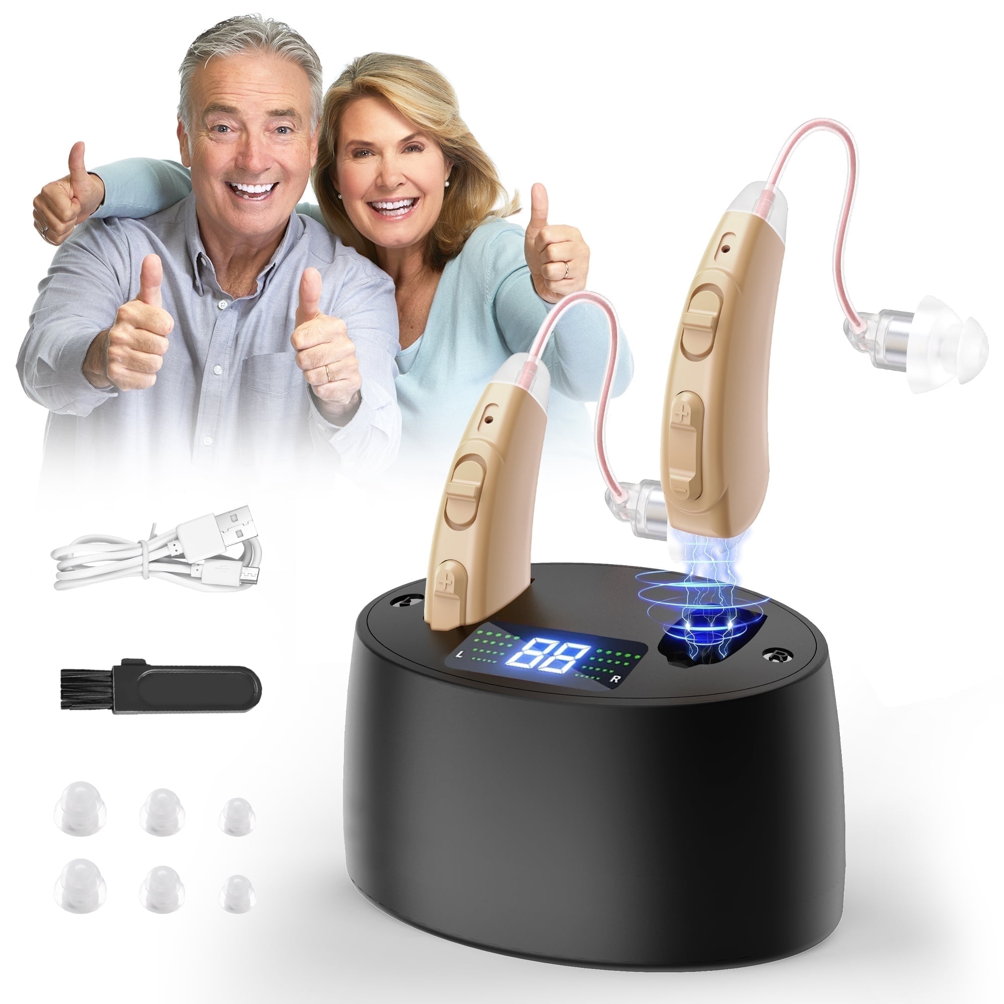 iadr Hearing Aids/Amplifier for Seniors,Rechargeable Behind-the-Ear ...