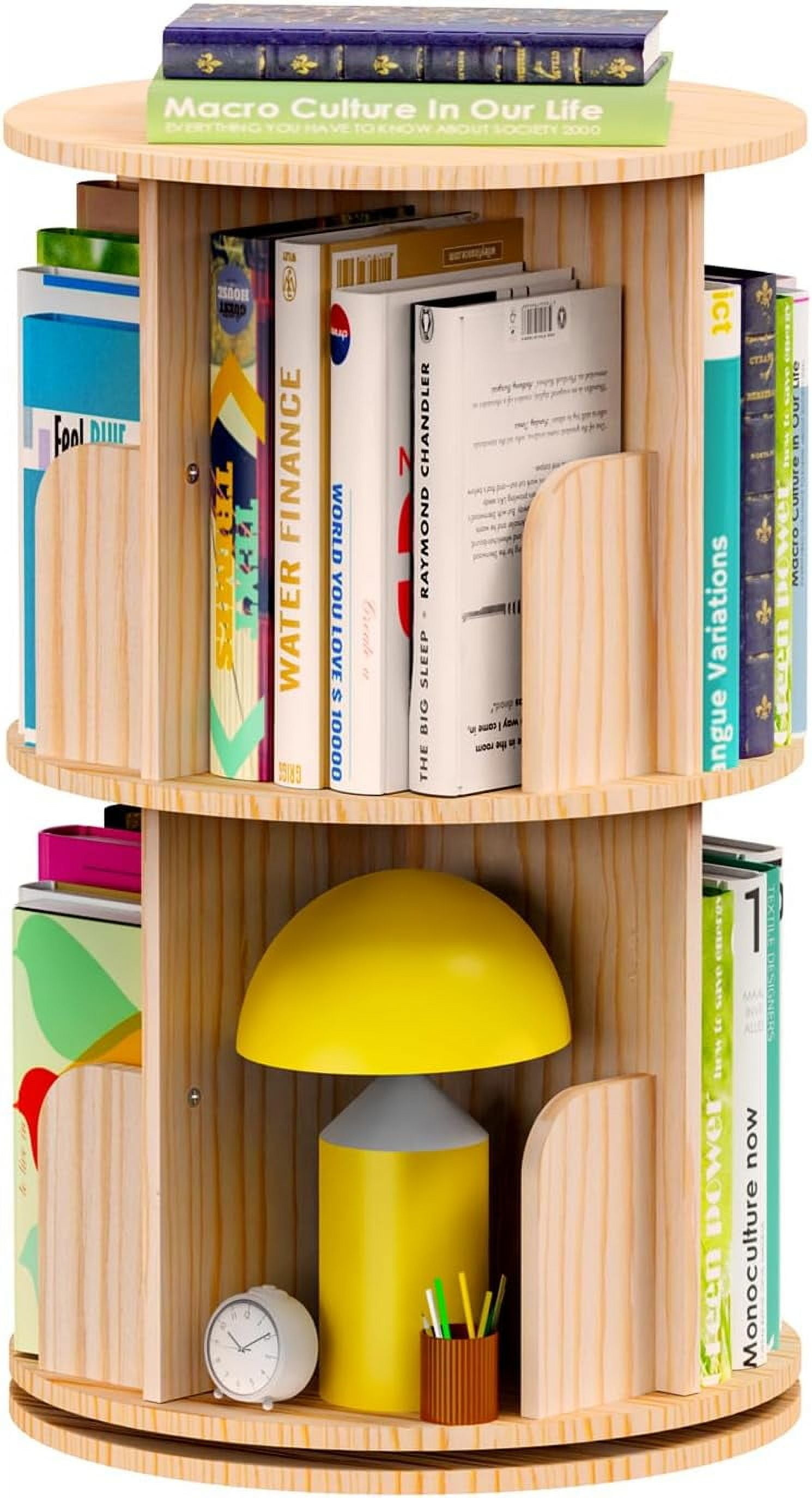 iagdu 4 Tier Rotating Bookshelf Floor Standing Spinning Bookshelf Tower ...
