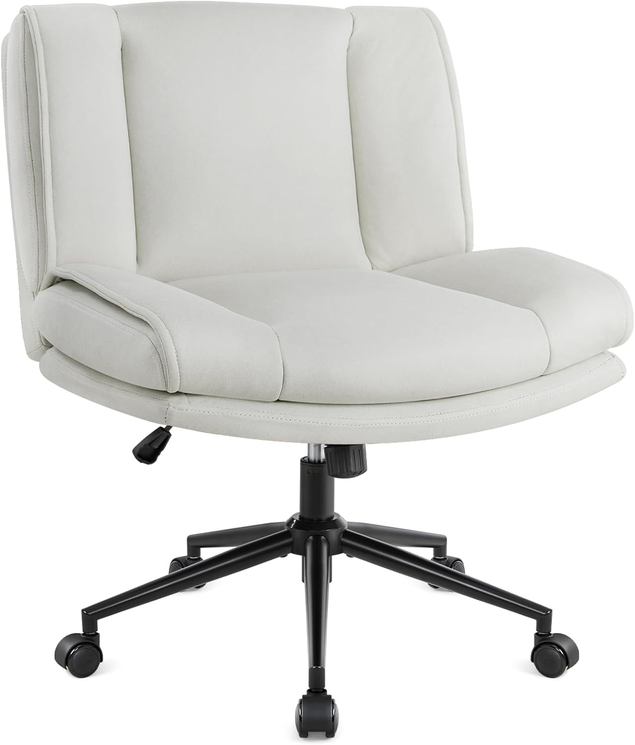iagdu Criss Cross Chair with Wheels Fabric Armless Wide Office Chair ...