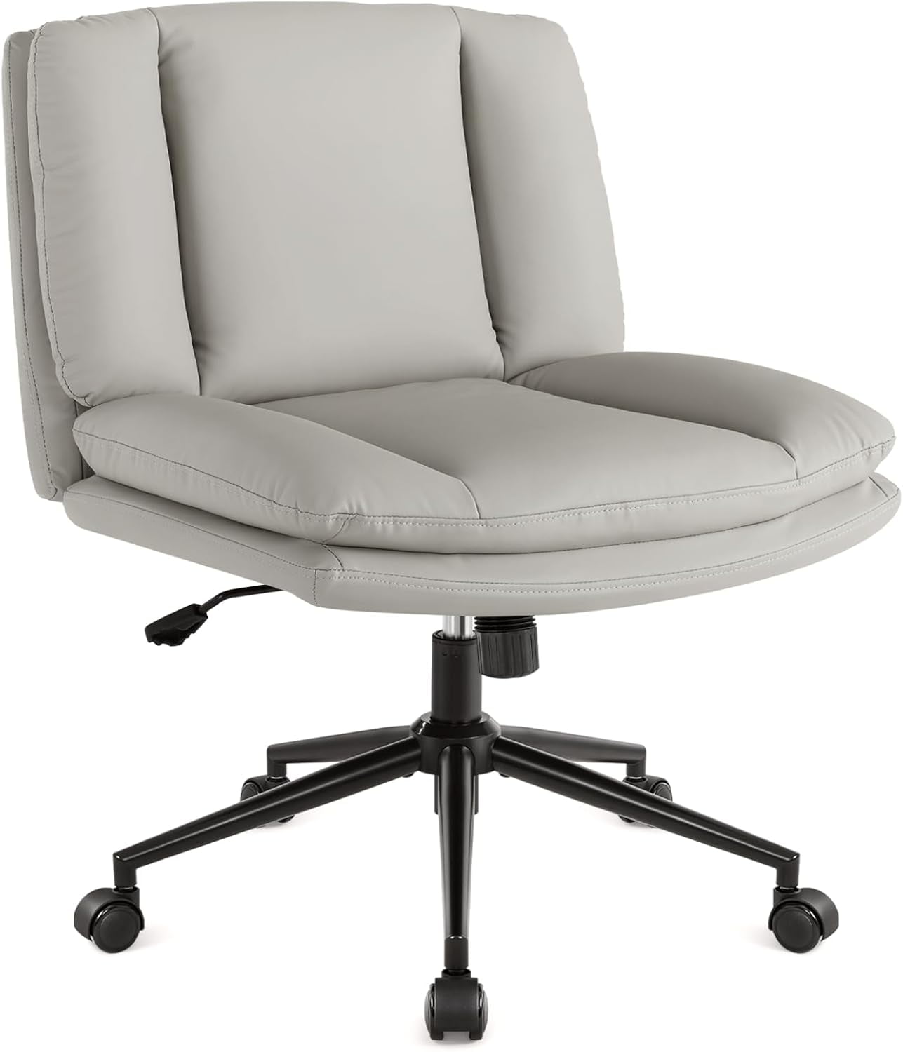 iagdu Criss Cross Chair with Wheels Fabric Armless Wide Office Chair ...