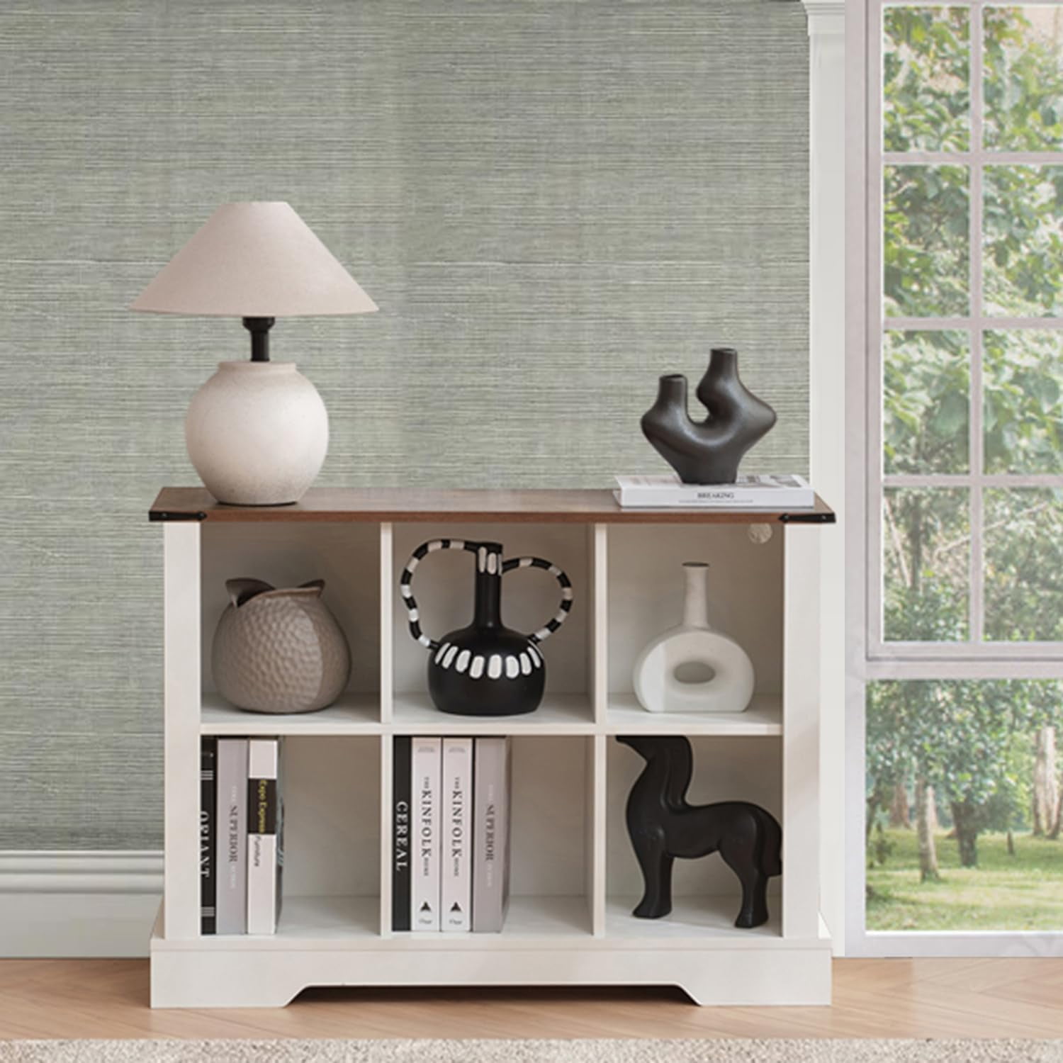 iagdu Cube Bookcase with Led Lights 2 Tier Storage Organizer Vintage ...