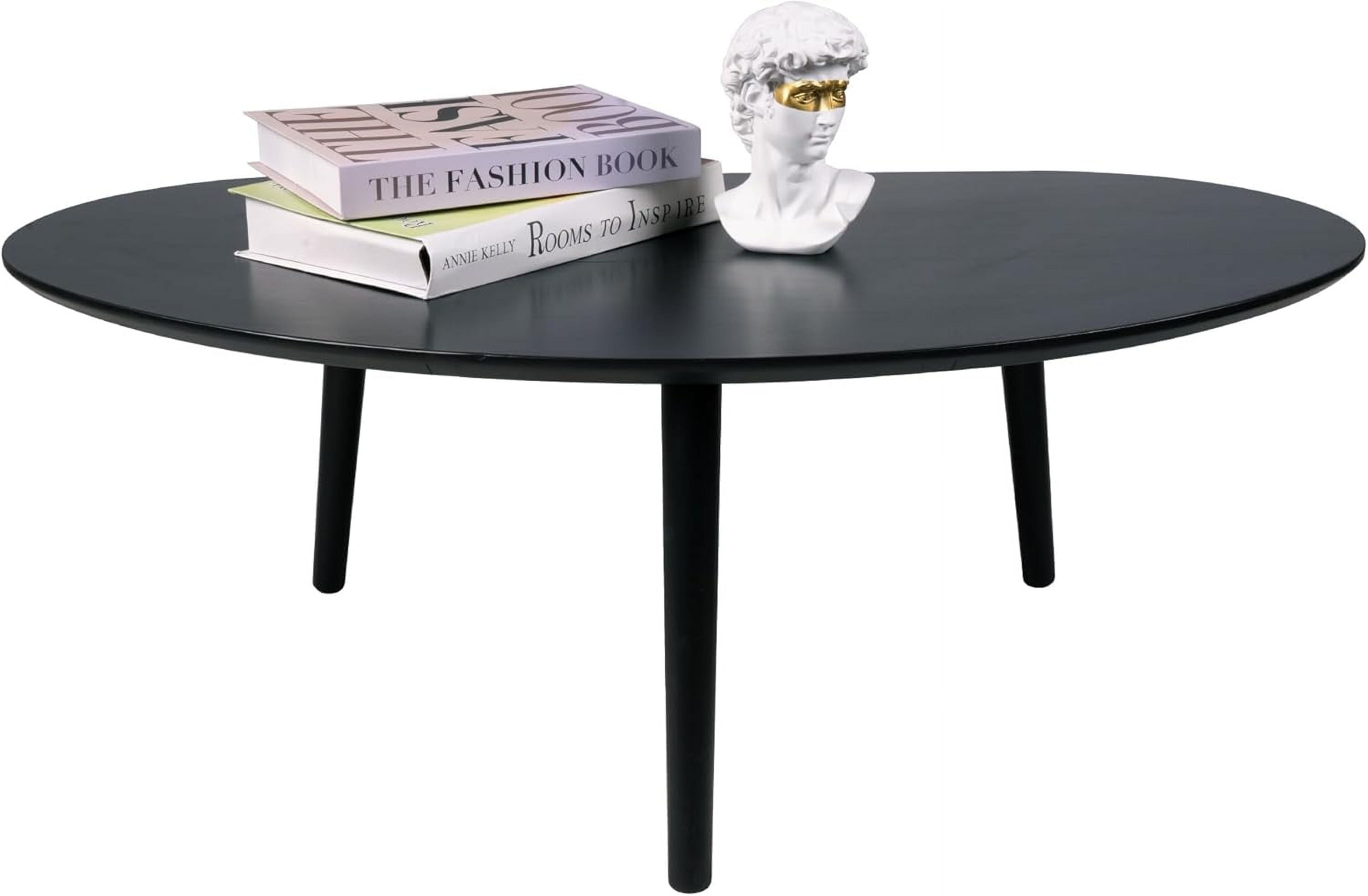 iagdu Small Oval Coffee Table Mid Century Modern for Living Room Center ...