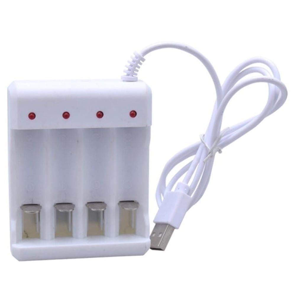 iaksohdu 4 Slots LED Indicator Rechargeable AA/AAA Ni-MH Ni-Cd Battery ...