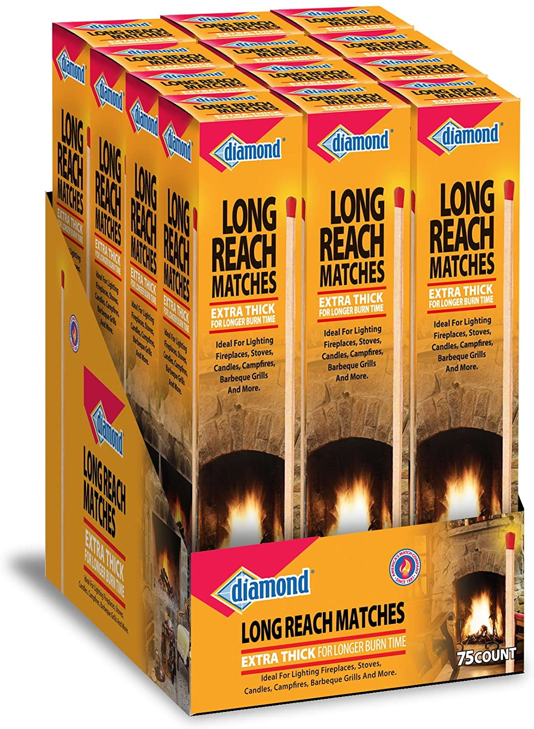 iamond Long Reach Matches 75 Count - 2 Pack - Walmart.com