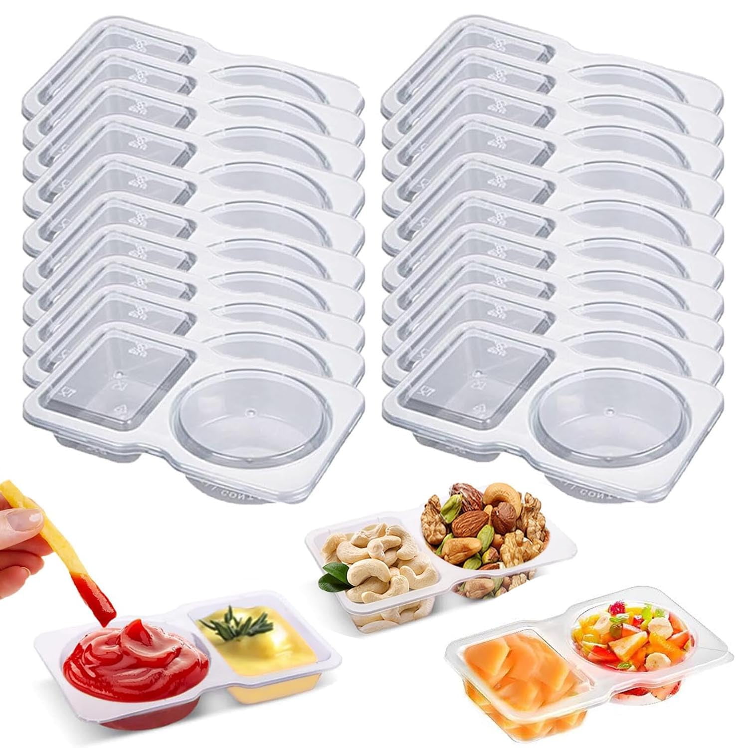 iaredon Snack Pack Containers With Lids, Reusable Clear Leakproof ...