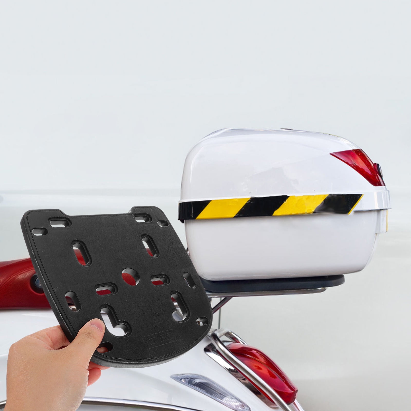 ibasenice 1Set Motorcycle Rear Trunk Mount Base Plate Thickened Design ...
