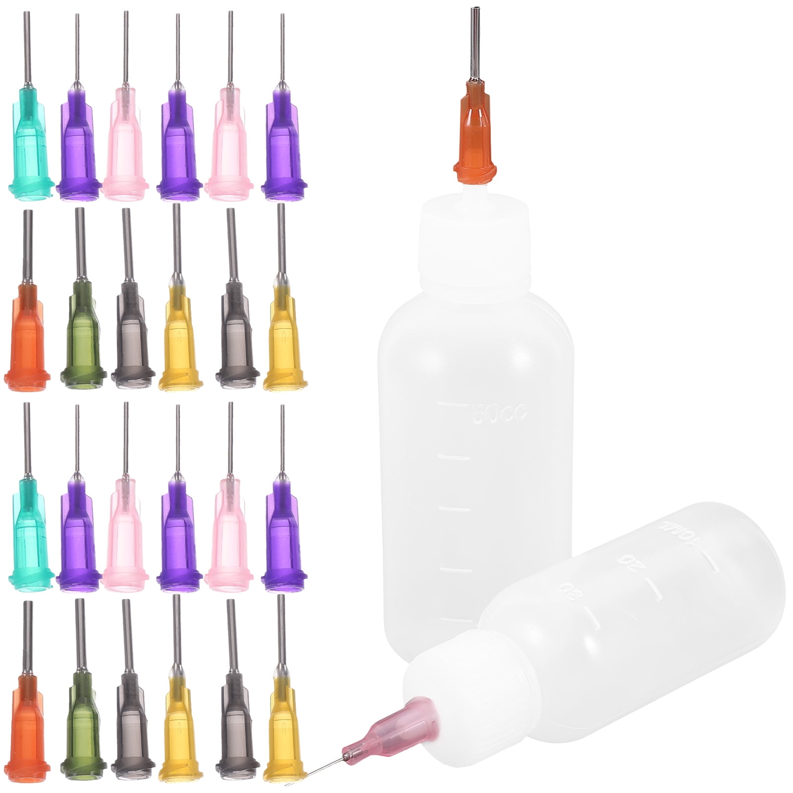 ibasenice 1 Set Needle Tip Applicator Bottle Plastic Assorted Color For Coating Ceramic Art ...