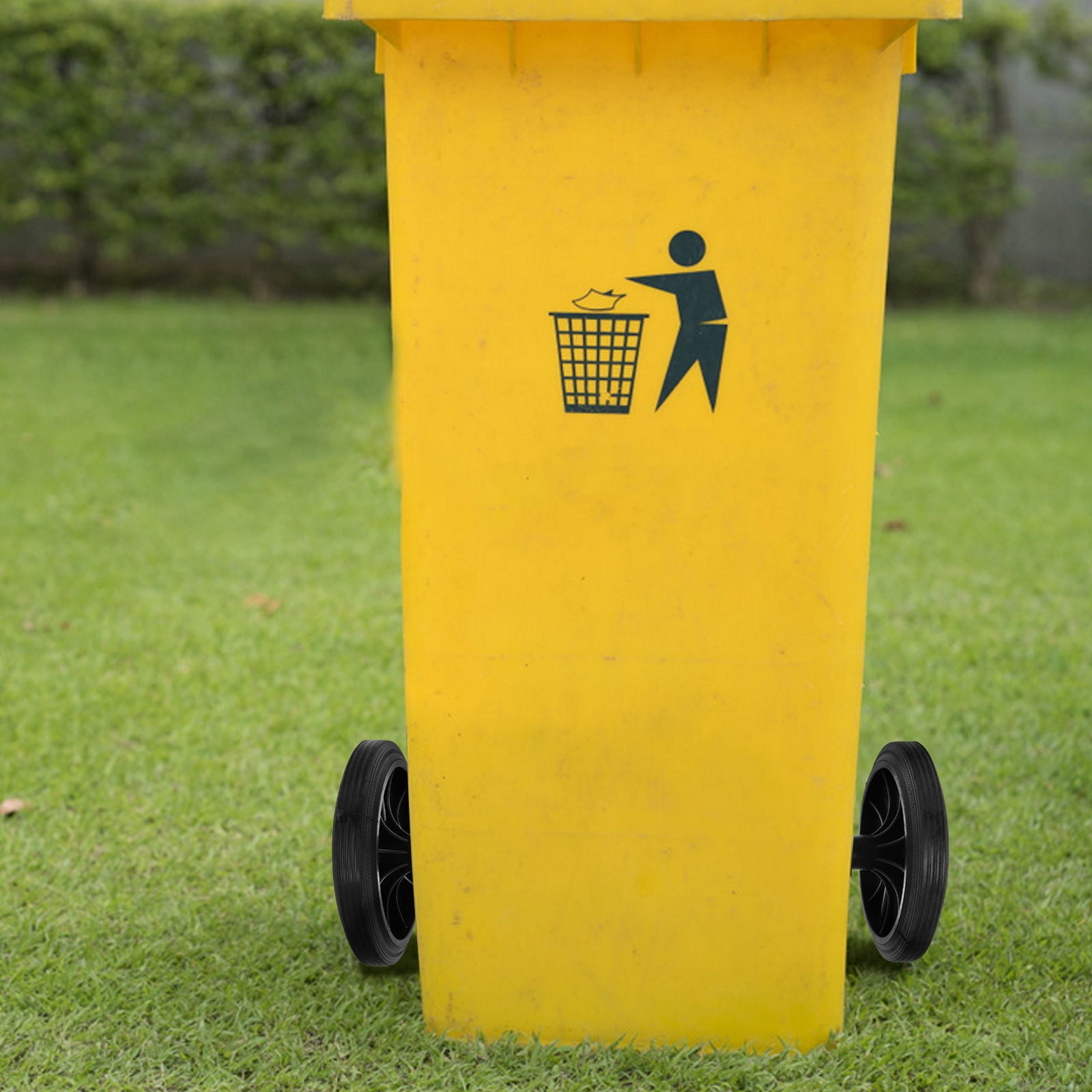 ibasenice 1 Set Rubber Garbage Bin Tire for Replacement Black Smooth ...