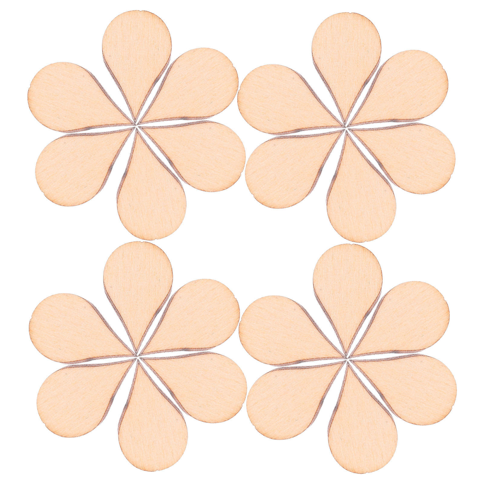ibasenice 100Pcs Khaki Water Drop Shape Wood Pieces for Handmade DIY ...