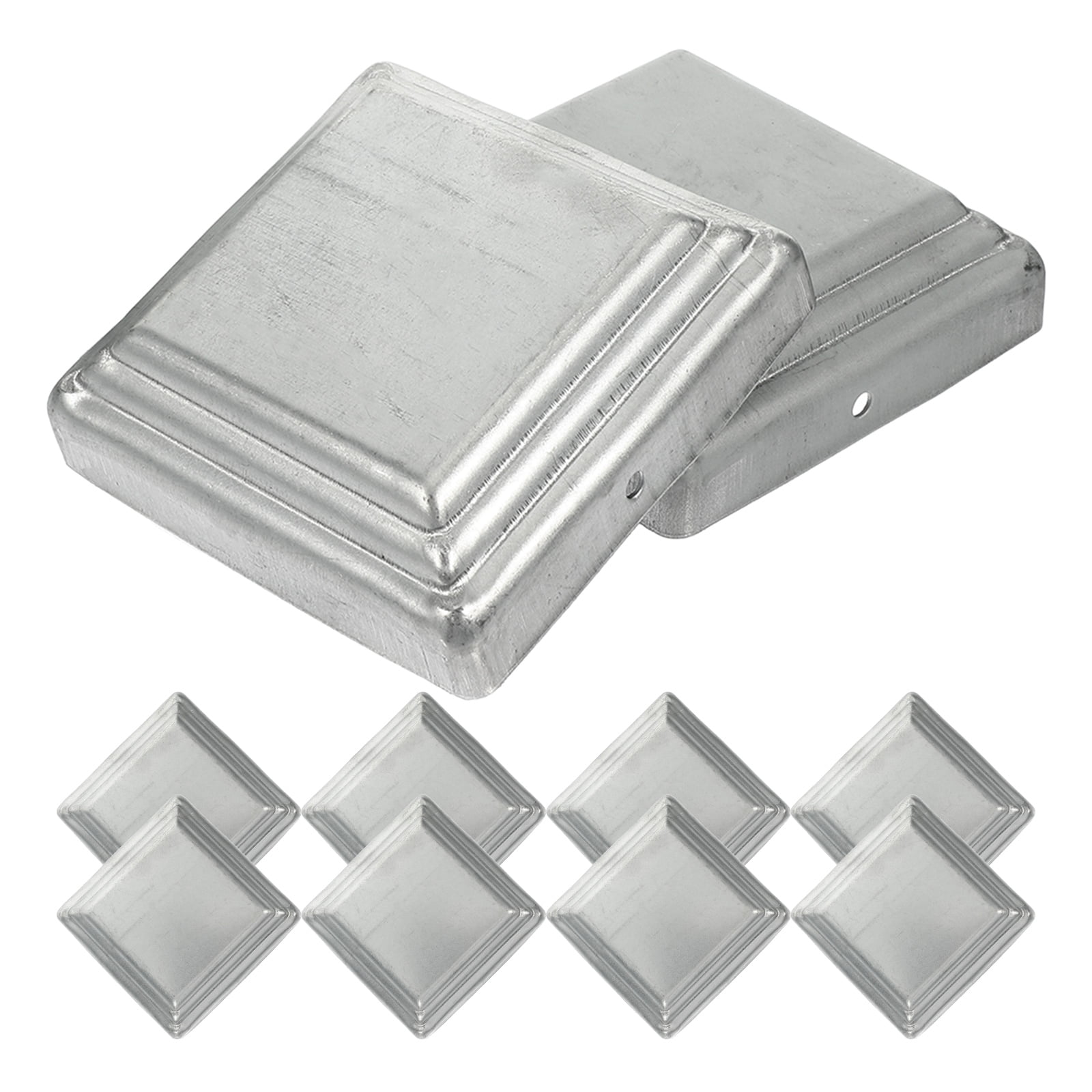 ibasenice 10Pack Post Cap Steel Fence Post Cap Silver Protective Cover ...