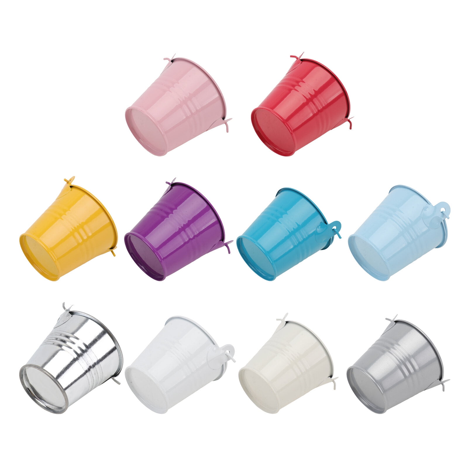 ibasenice 10pcs Iron Hanging Flower Bucket Metal Flower Display Buckets ...