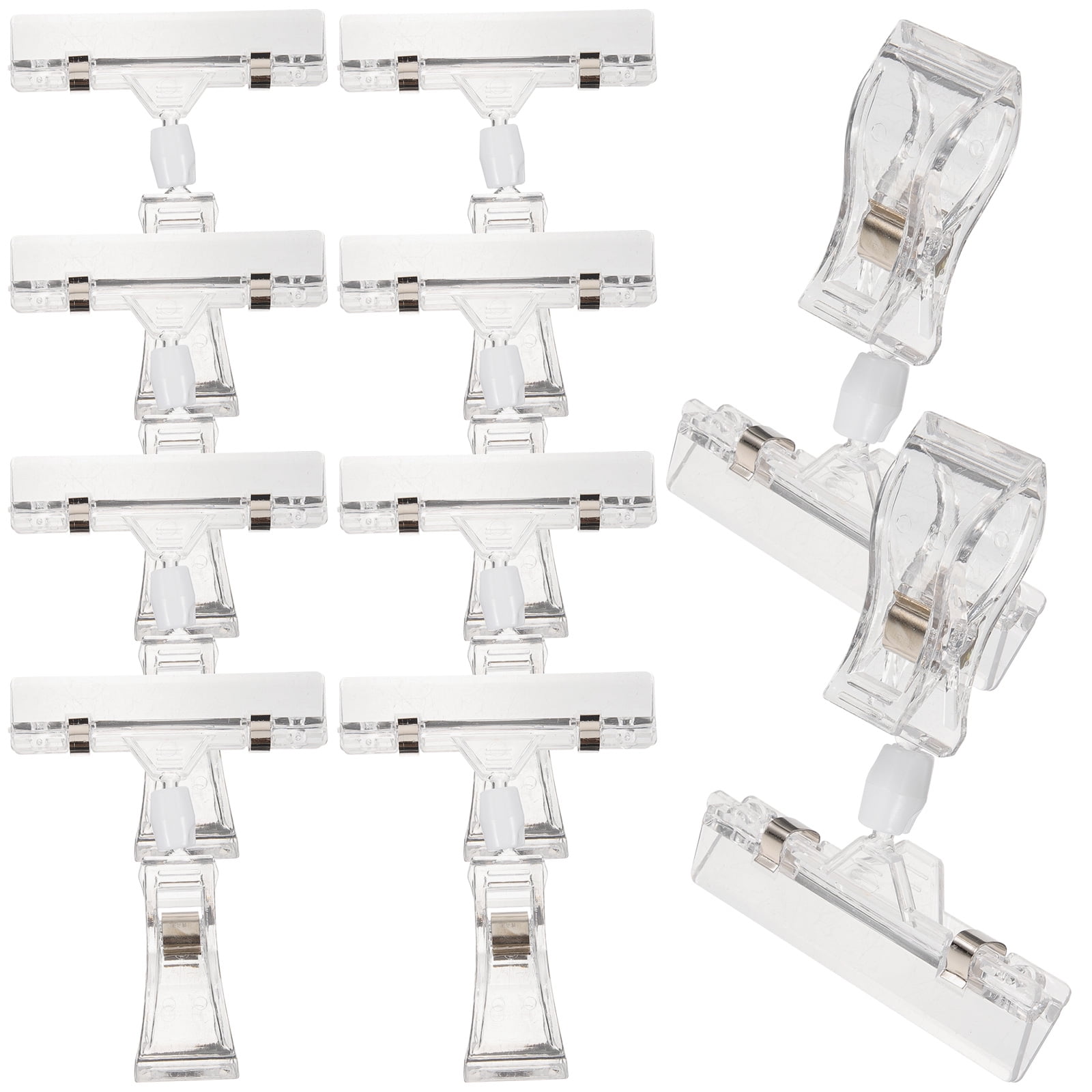 ibasenice 10Pcs Transparent Double Sided Clips with Rotatable Super ...