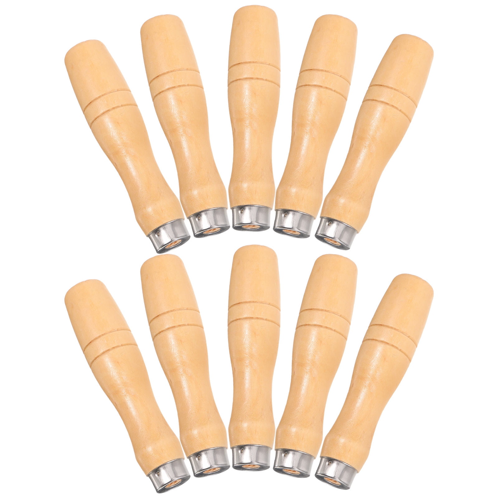 ibasenice 10pcs Hardwood Handle for File Cutting Tool Comfort Grip ...