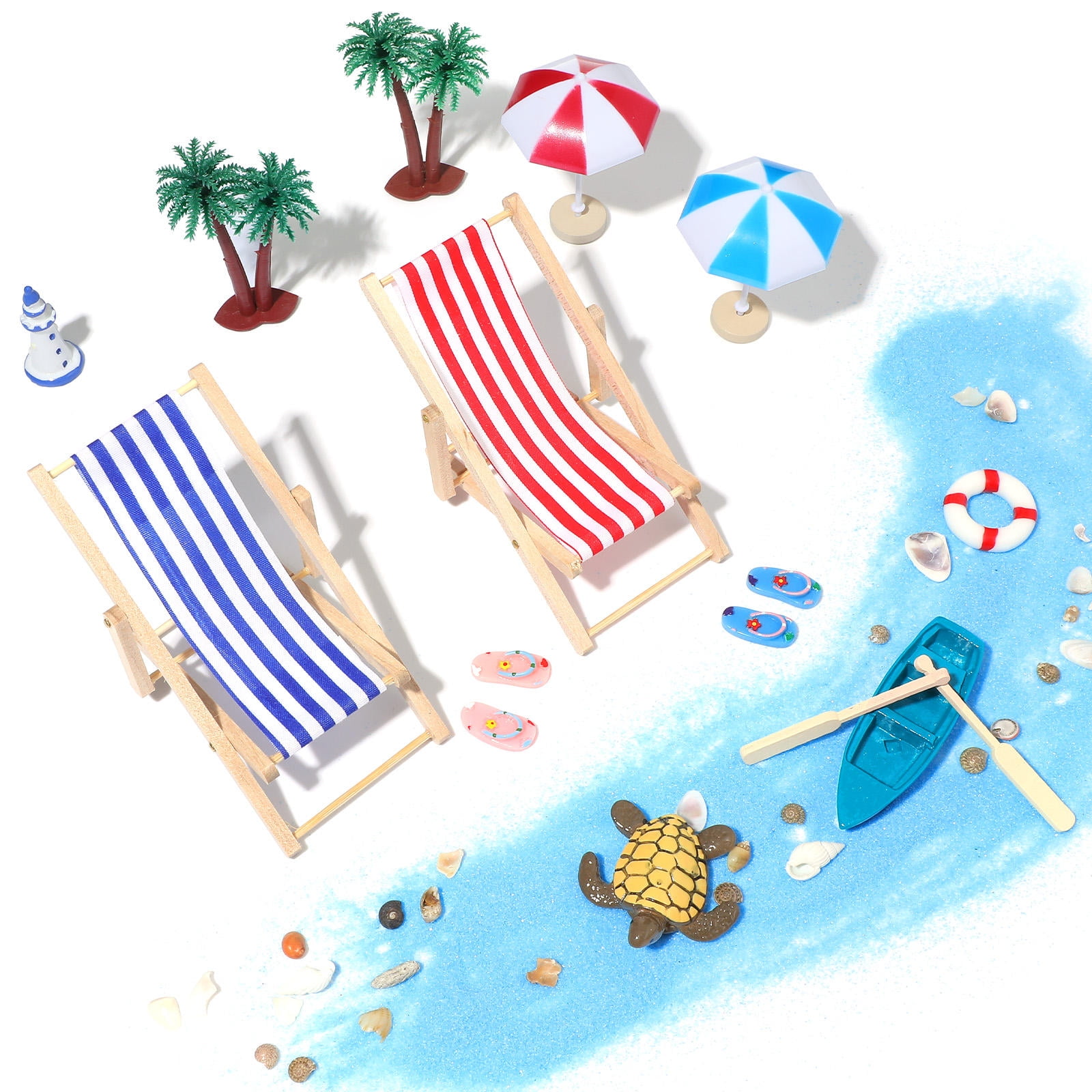ibasenice 12 Pieces Dollhouse Beach Decor Plastic Assorted Color ...