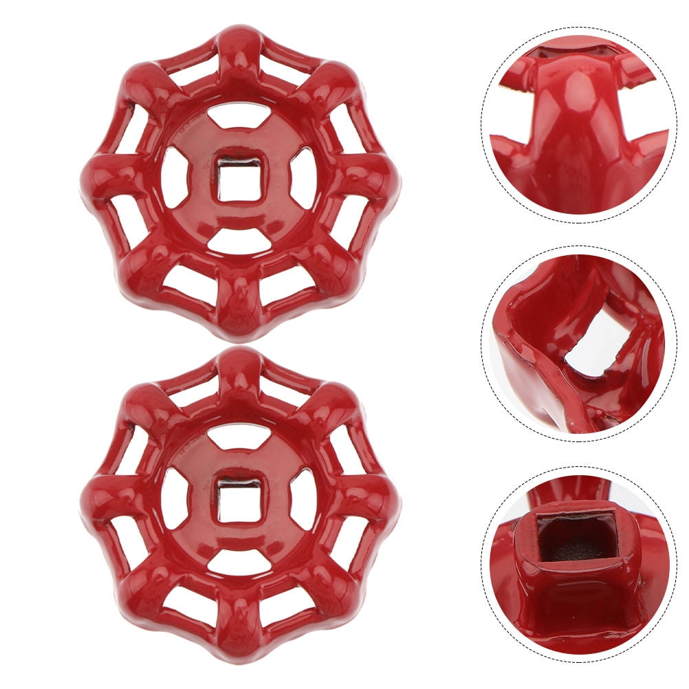 ibasenice 2Pcs Cast Iron Handle Red Shutoff Hand Wheel for Easy Open ...