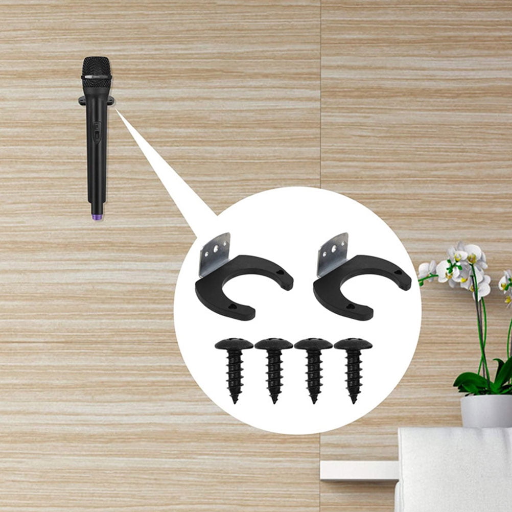 ibasenice 2Pcs Clamp on Microphone Holder Black Iron for Audio ...