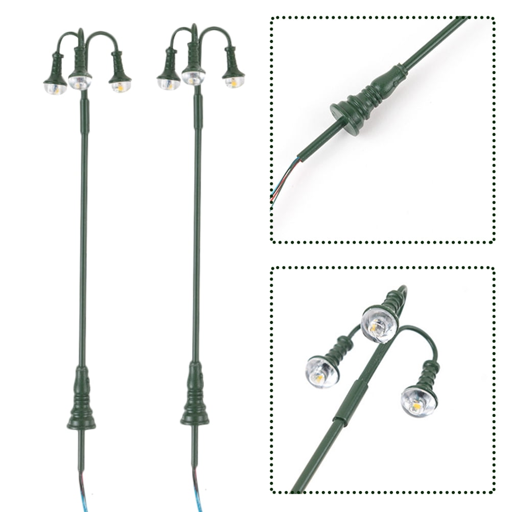 ibasenice 2Pcs Model Street Lights Street Light Models Green Stainless ...