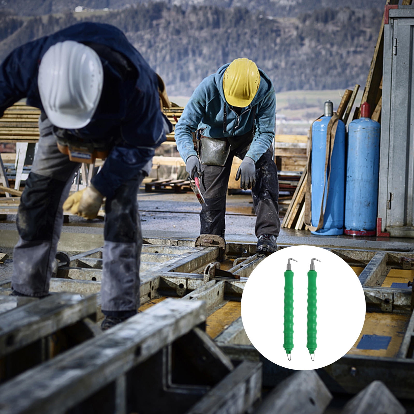 ibasenice 2Pcs Rebar Tie Tool Wire Twisting Steel Green for ...