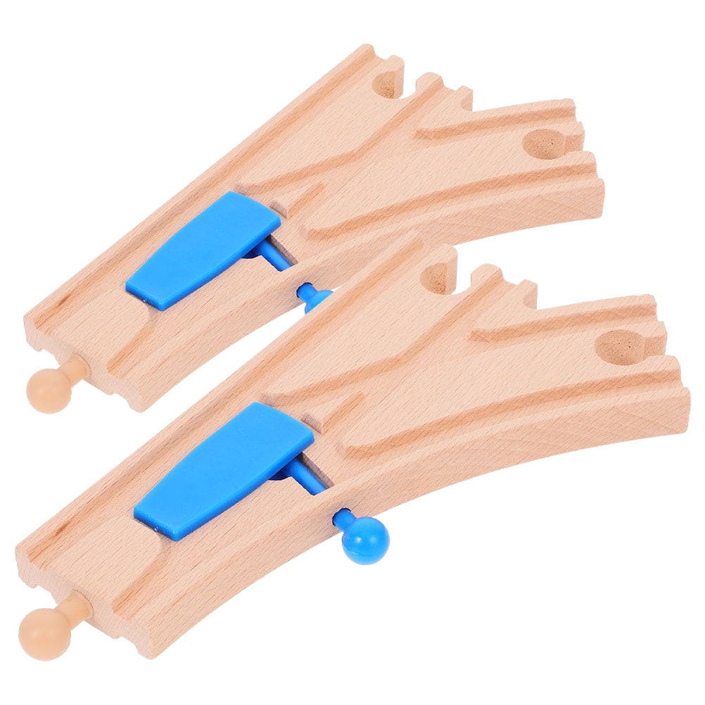 ibasenice Train Track Connector Pieces Blue Changeover Track Wood Multi ...